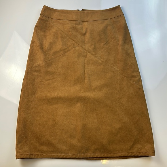 Chico's | Skirts | Chicos Brown Suede Pencil Skirt Y423 | Poshmark